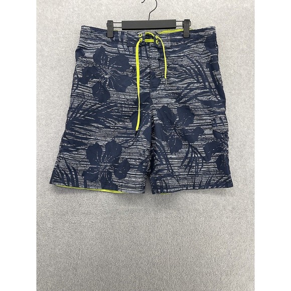 Speedo | Swim | Speedo Mens Swim Trunks Blue Size Xxl Neon Trim Floral ...